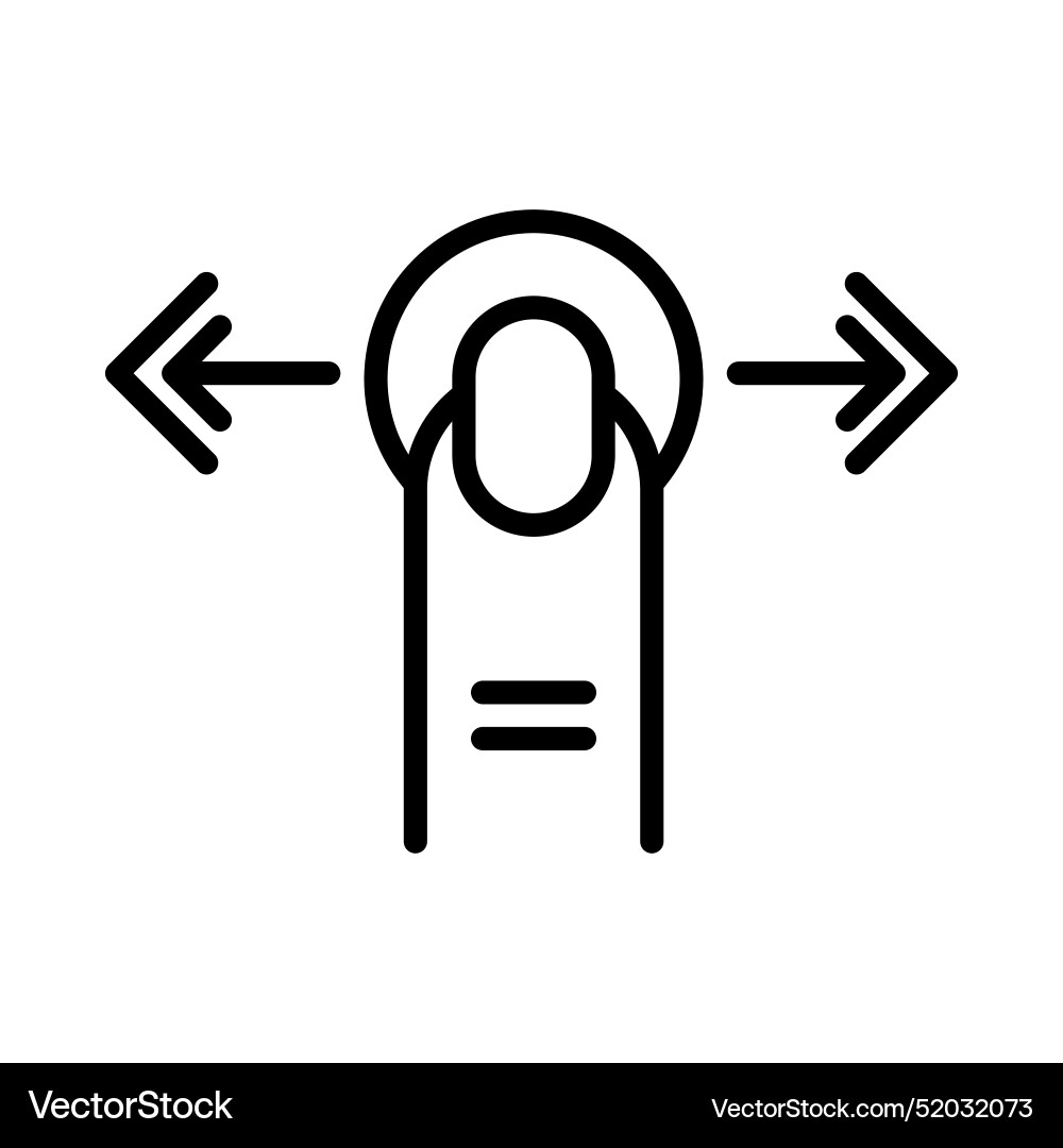 Horizontal swipe flick icon linear logo mark Vector Image
