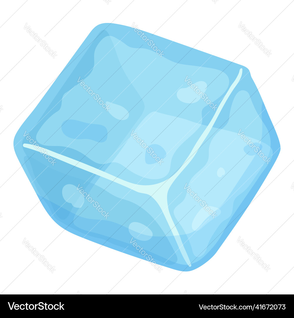 Ice cube or broken piece of cold frozen block Vector Image