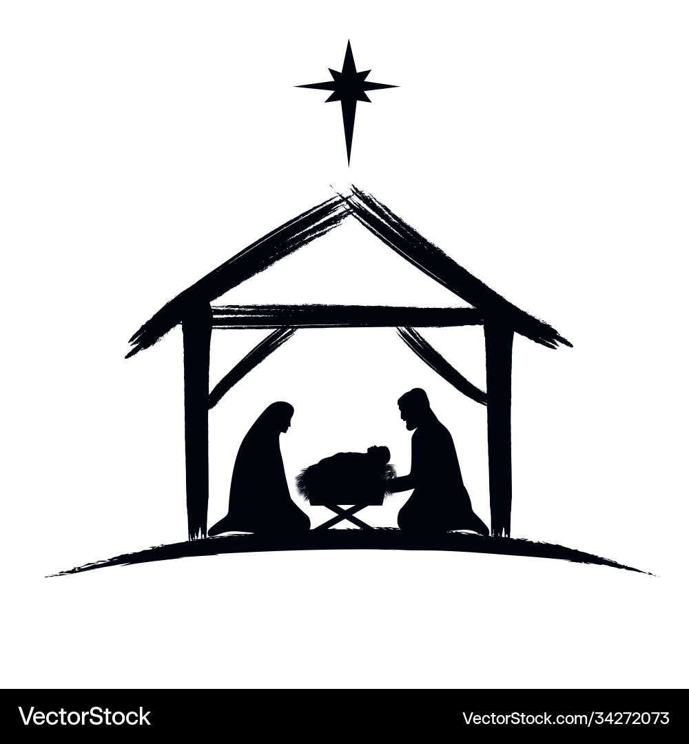Manger Scene Black and White Vector Images (over 1,500)