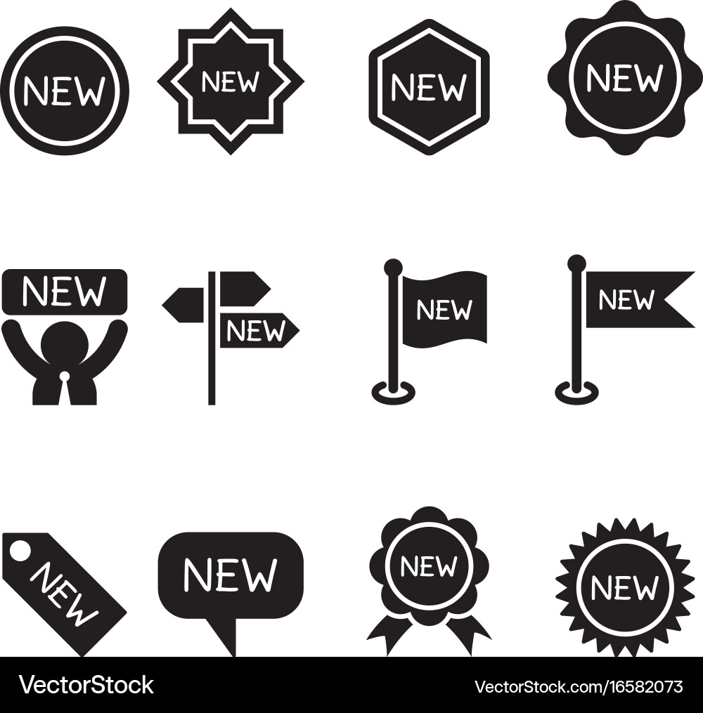 New label and sticker icon set Royalty Free Vector Image