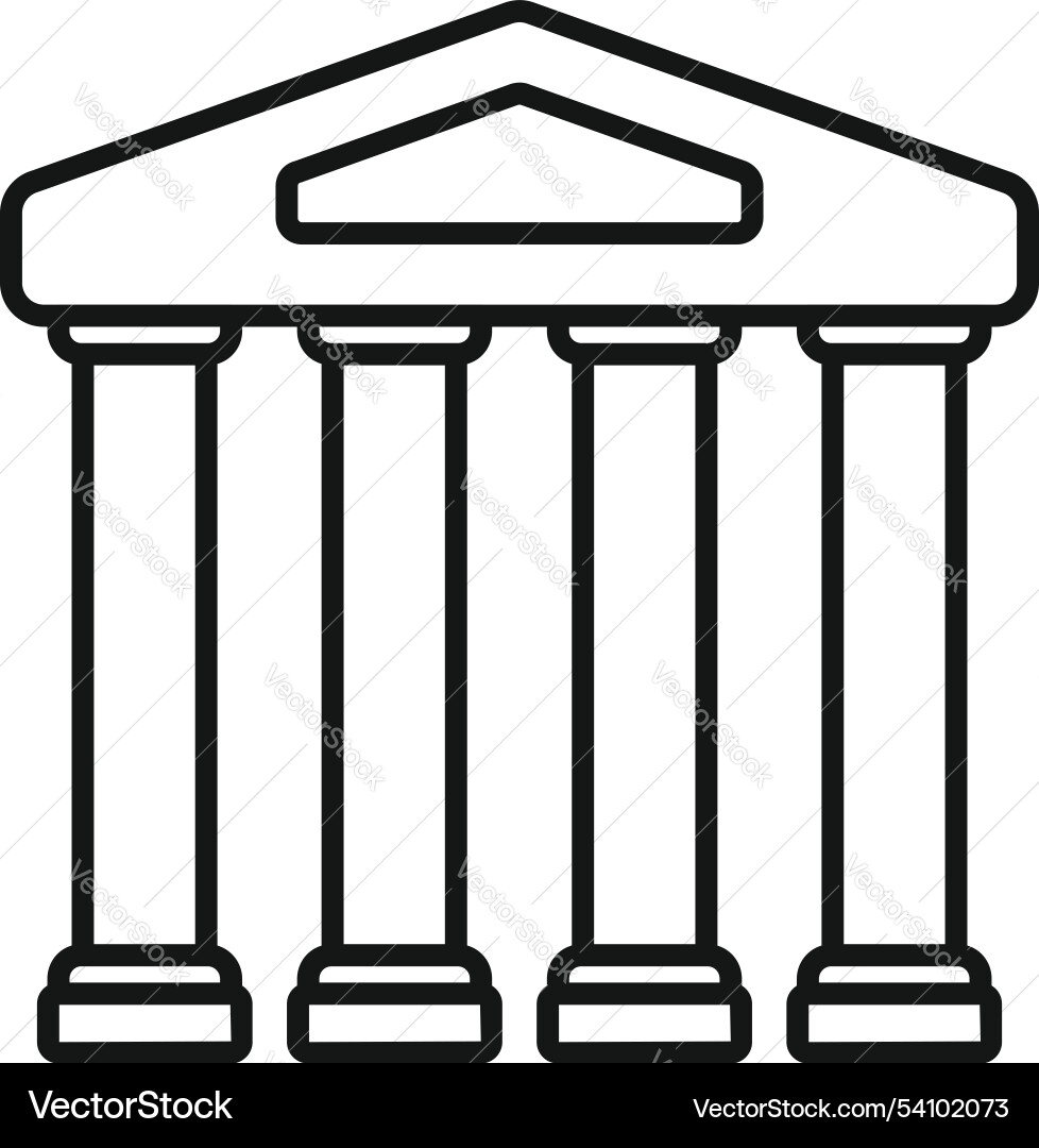 Parliament building with four columns supporting Vector Image