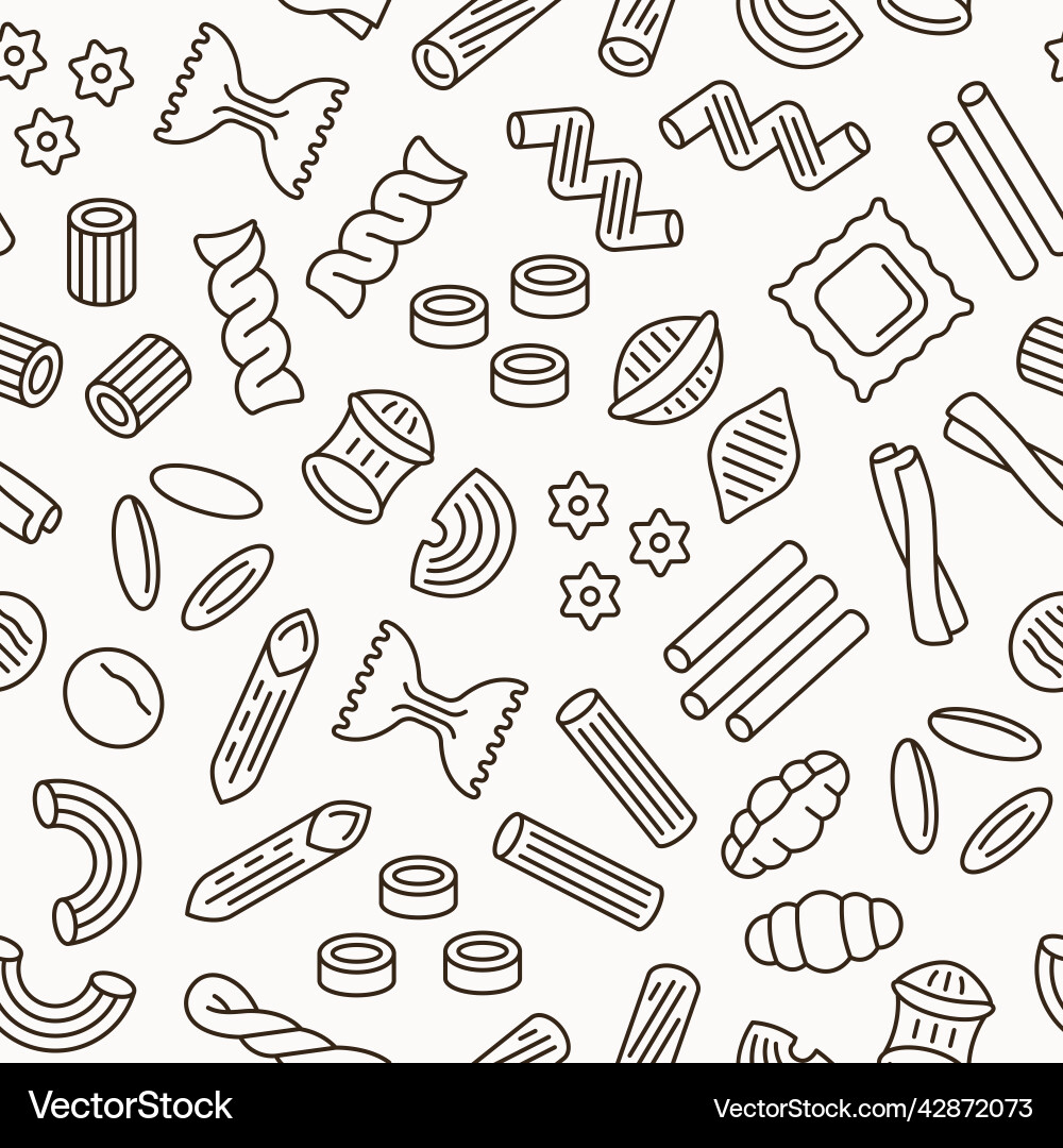 Pasta seamless background pattern Royalty Free Vector Image