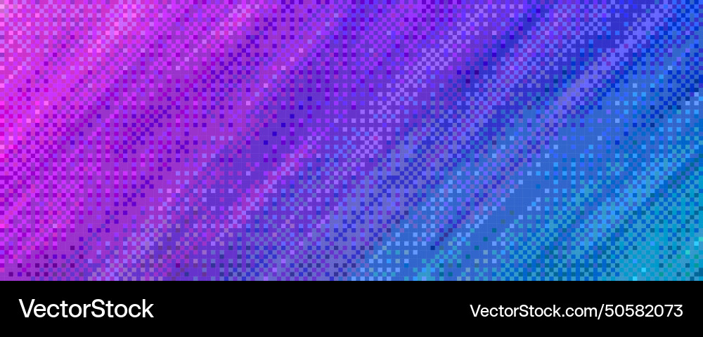 Pixelated neon blue purple gradient background Vector Image