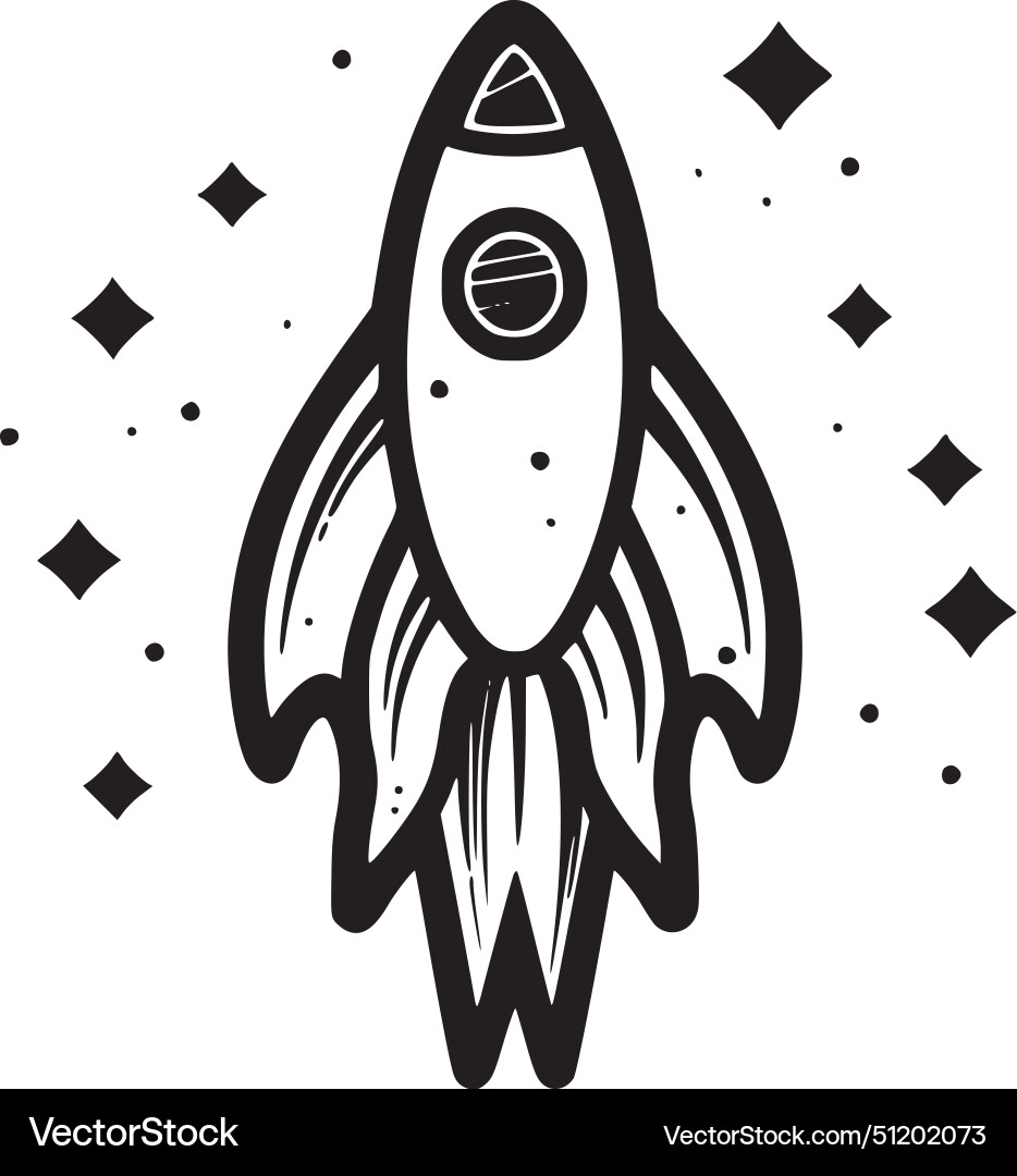 Rocket - minimalist and simple silhouette Vector Image