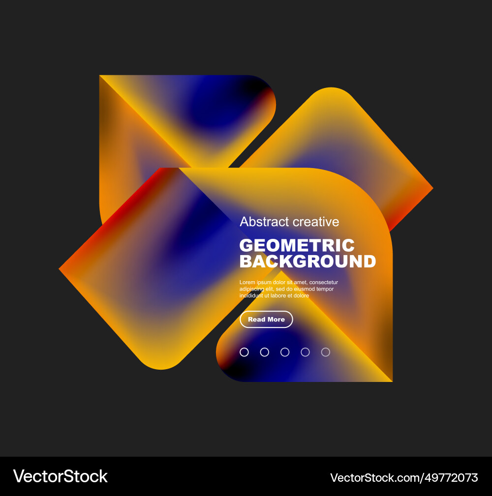 Square and triangle design with fluid gradients Vector Image