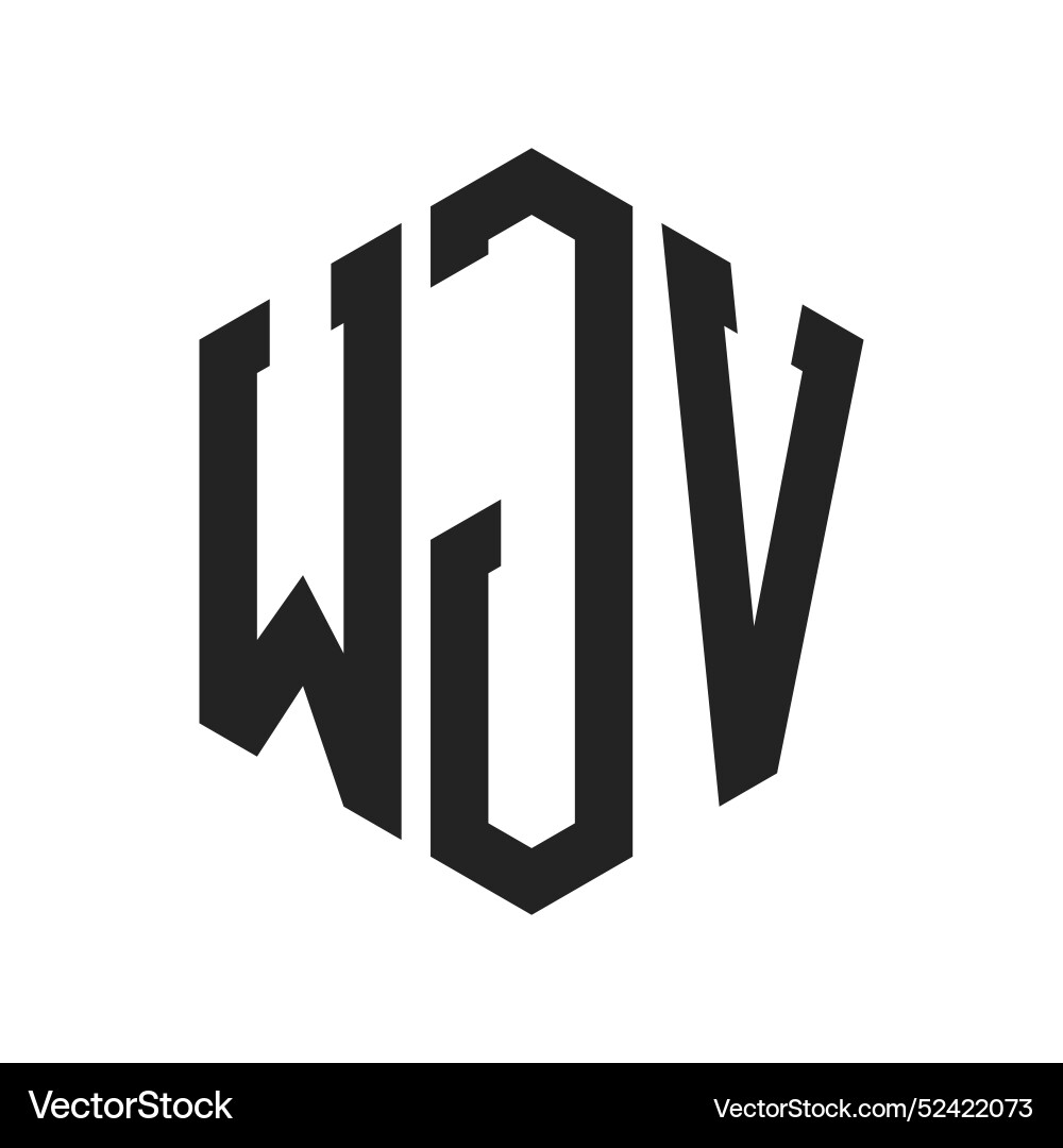Wjv logo design initial letter monogram Royalty Free Vector