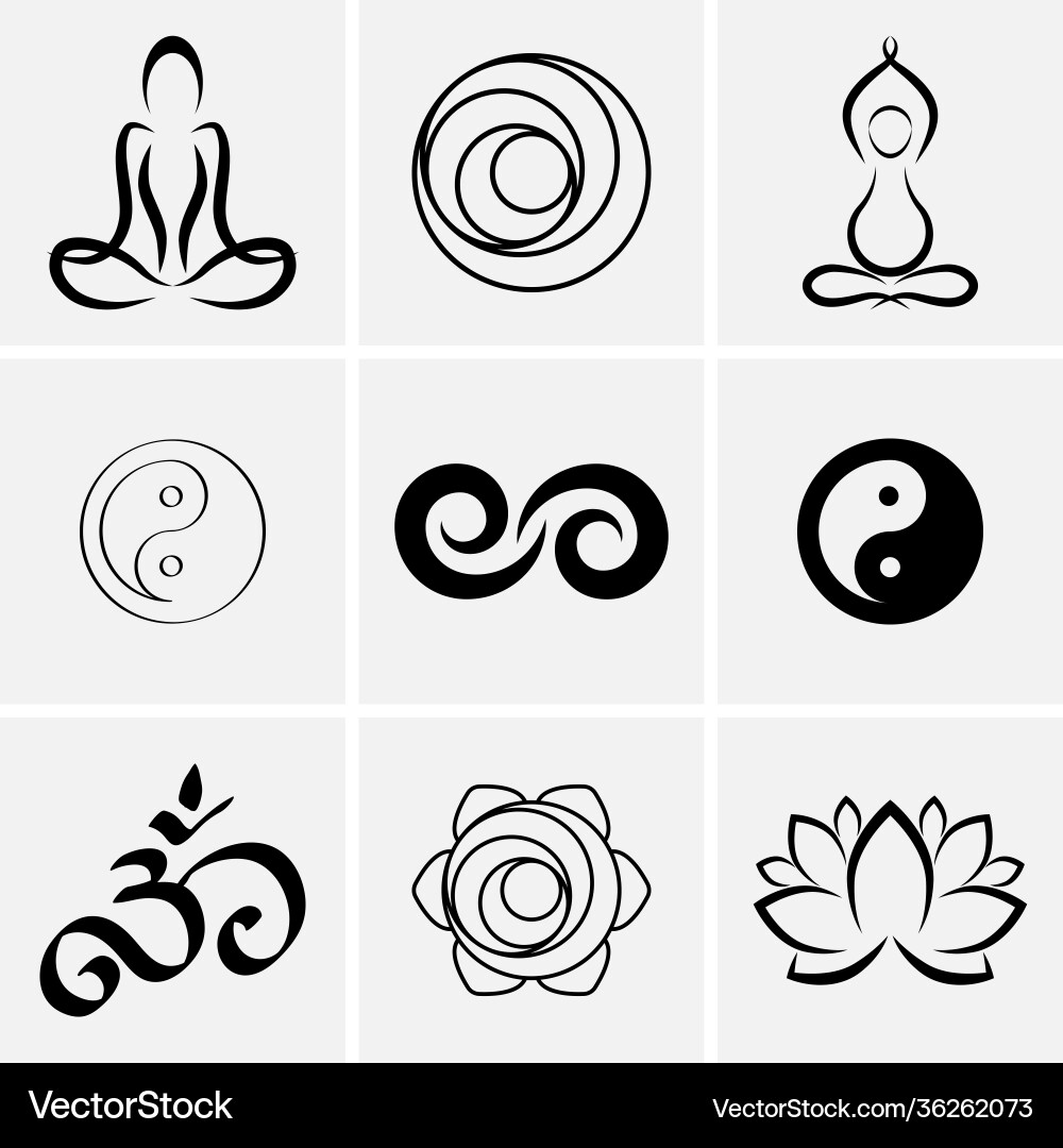 Yoga Symbol Vector Lotus Yoga Logo Design By Yopie | Codester