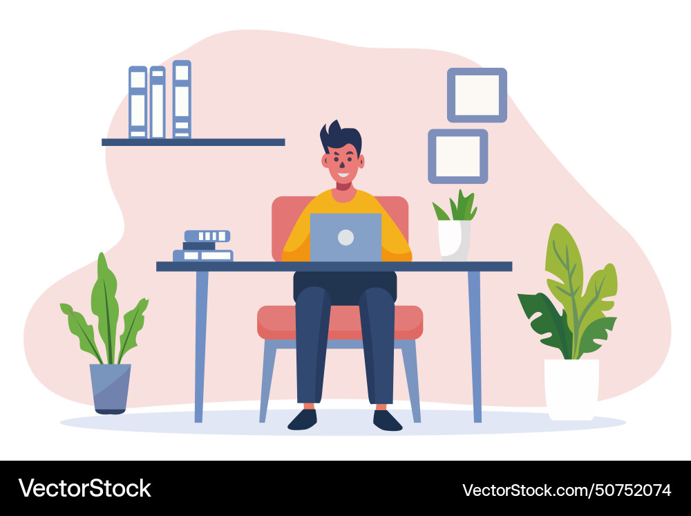 A supervisor is working in his office the manager Vector Image