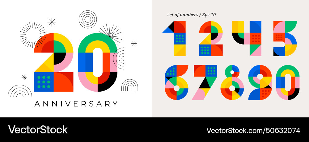 Anniversary concept design modern geometric style Vector Image