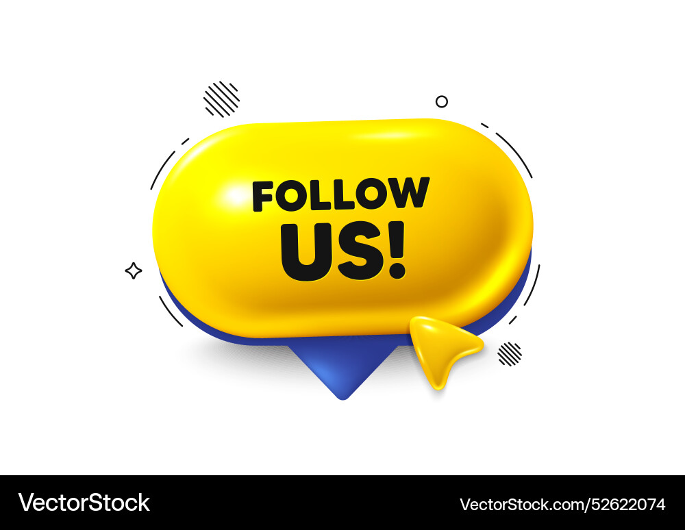 Follow us tag special offer sign speech Royalty Free Vector
