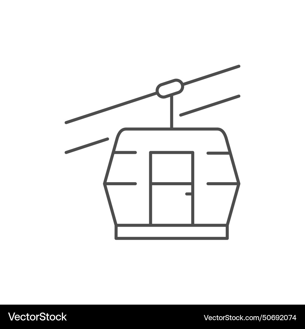 Gondola lift line outline icon Royalty Free Vector Image