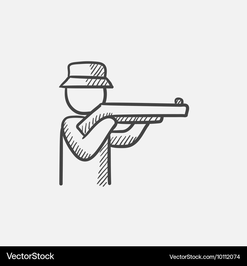 Hunter sketch icon Royalty Free Vector Image - VectorStock