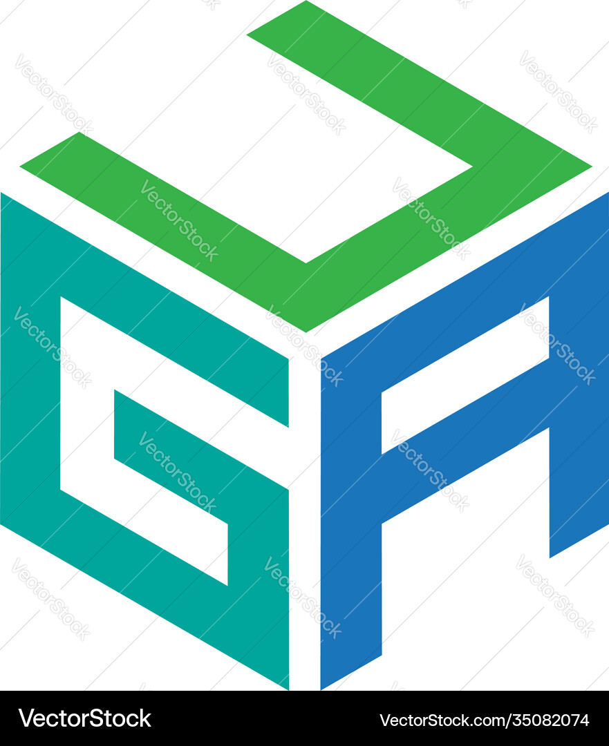 Original Buchstaben uga logo hexagon design Vektorbild