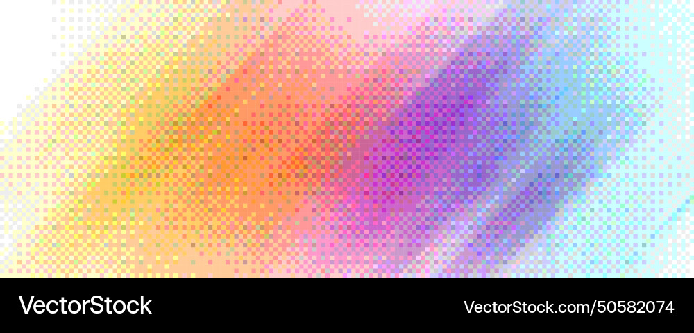 Pixelated rainbow holographic diagonal gradient Vector Image