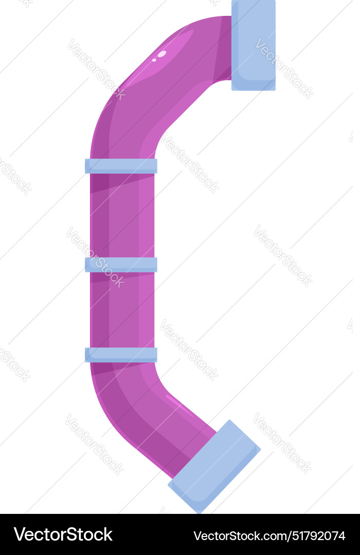 Purple pipe elbow connecting plumbing system Vector Image