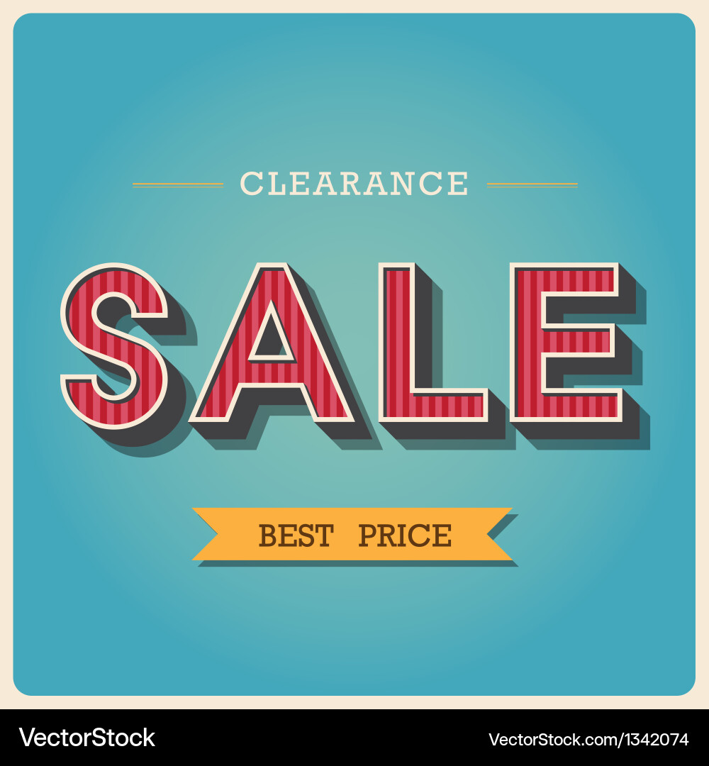 Retro Sale Typography - Clearance Font Royalty Free Vector