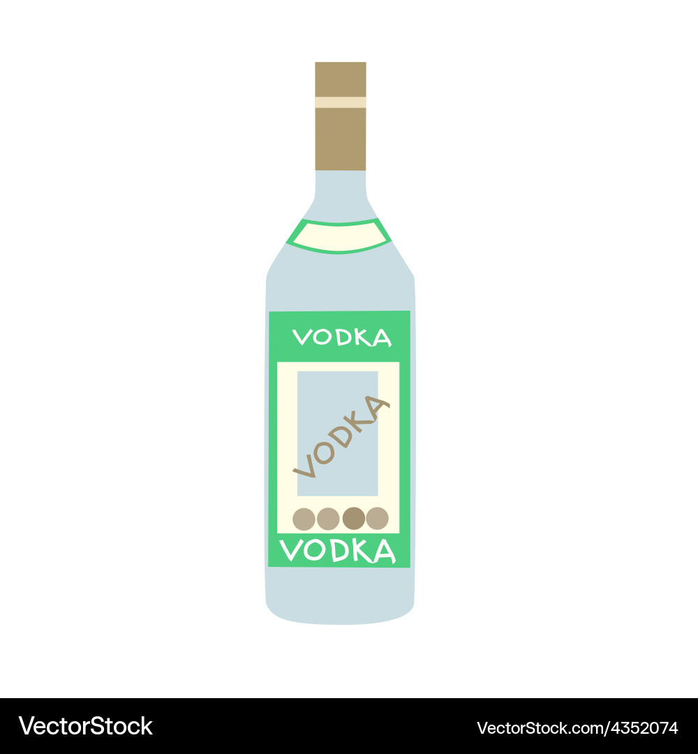 Stylized bottle of russian vodka Royalty Free Vector Image