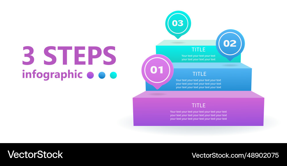 3 Stufen Leiter Lizenzfreies Vektorbild - VectorStock