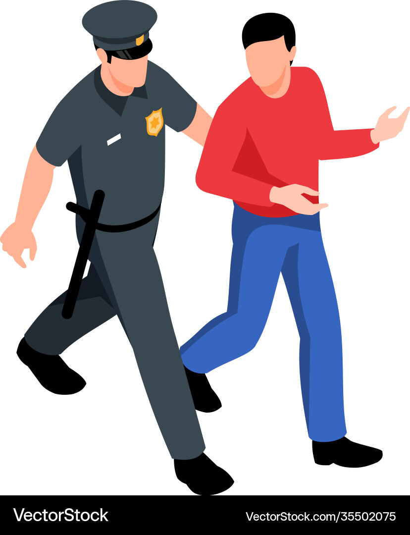 Arrested man Royalty Free Vector Image - VectorStock