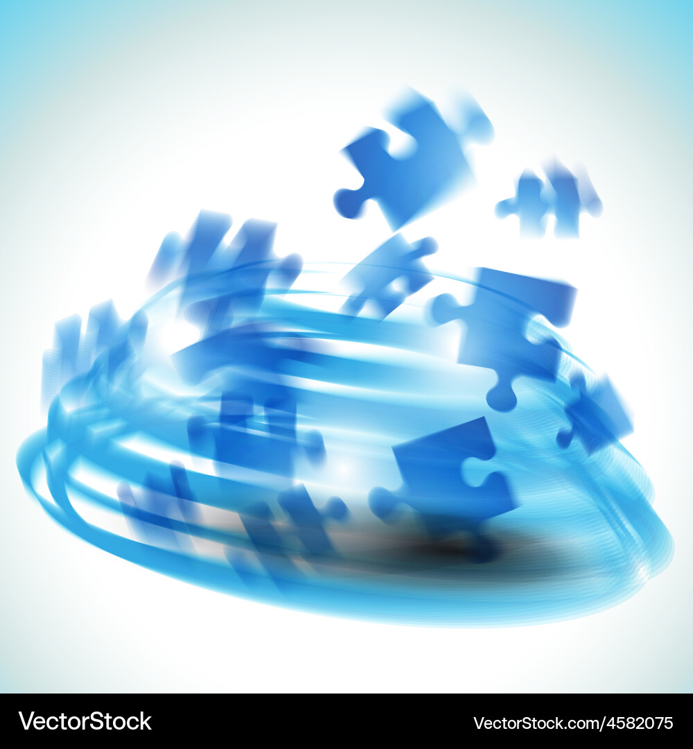 Blue puzzle shape Royalty Free Vector Image - VectorStock