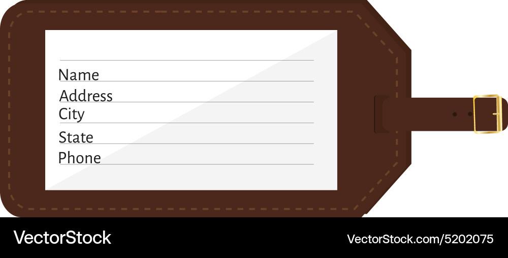 Brown Leather Luggage Tag Royalty Free Vector Image
