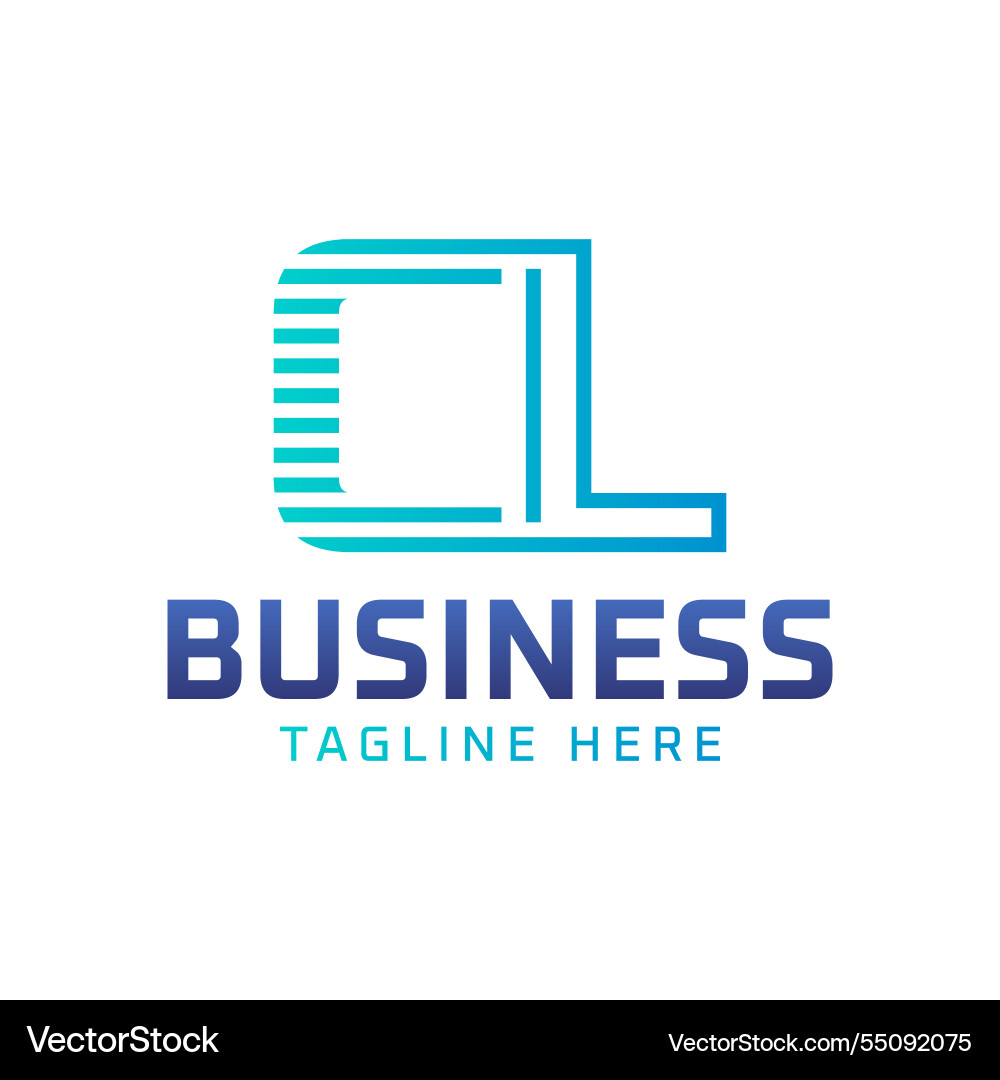 Cl logo design sleek modern letter Royalty Free Vector Image
