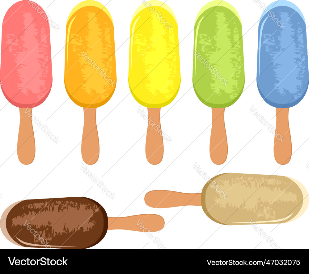 Colorful icecream popsicles Royalty Free Vector Image