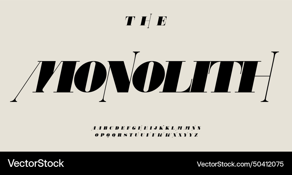 Contrast alphabet sleek serif letters with thin Vector Image