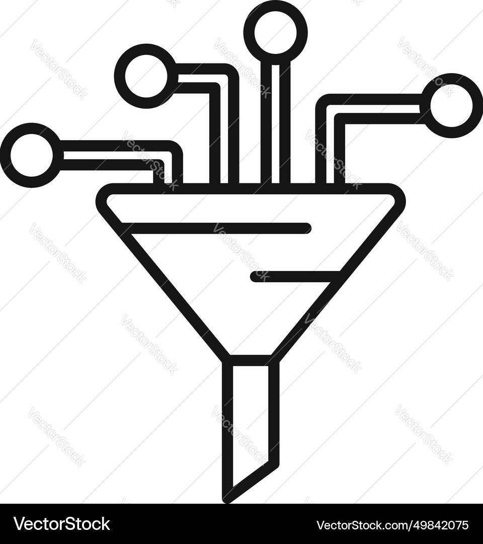 Data digital funnel icon outline content Vector Image Data digital funnel icon outline content Vector Image