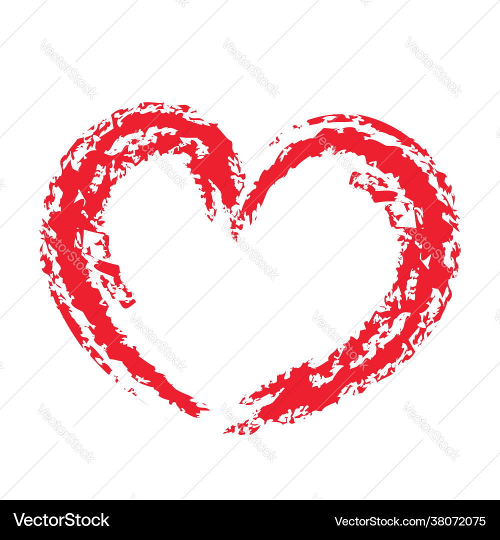 Grunge Valentine Heart Strokes Royalty Free Vector Image