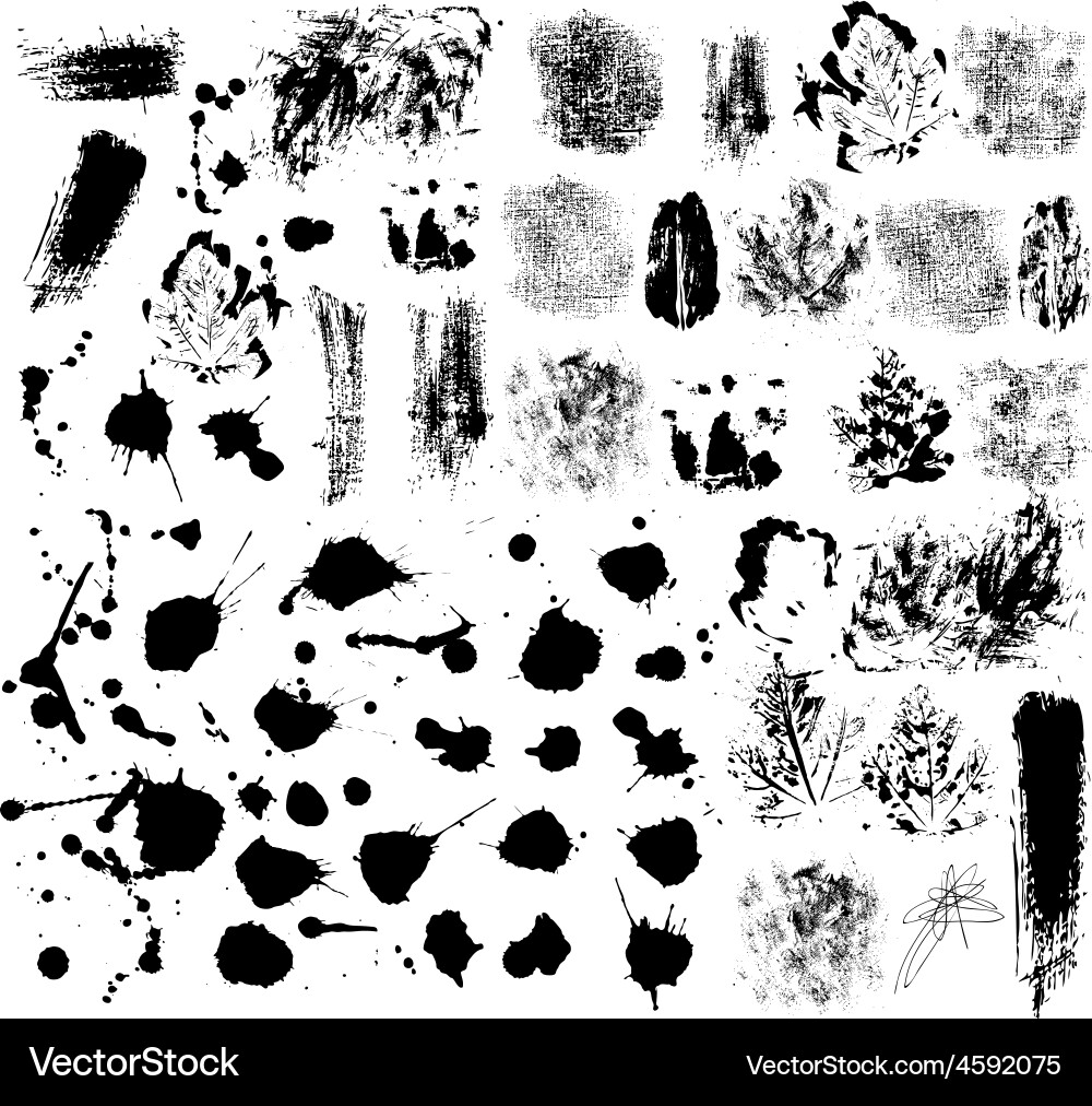 Ink Splatter Grunge Elements Royalty Free Vector Image