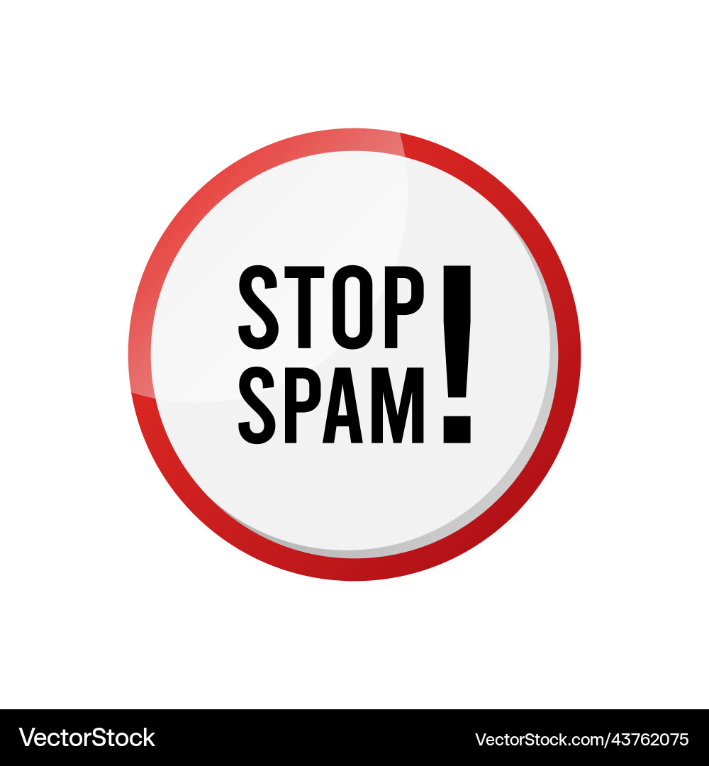 Red stop sign shape with the word spam Royalty Free Vector