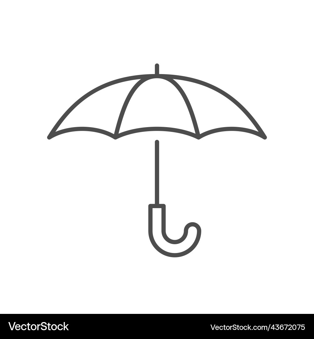 Retro umbrella line outline icon Royalty Free Vector Image