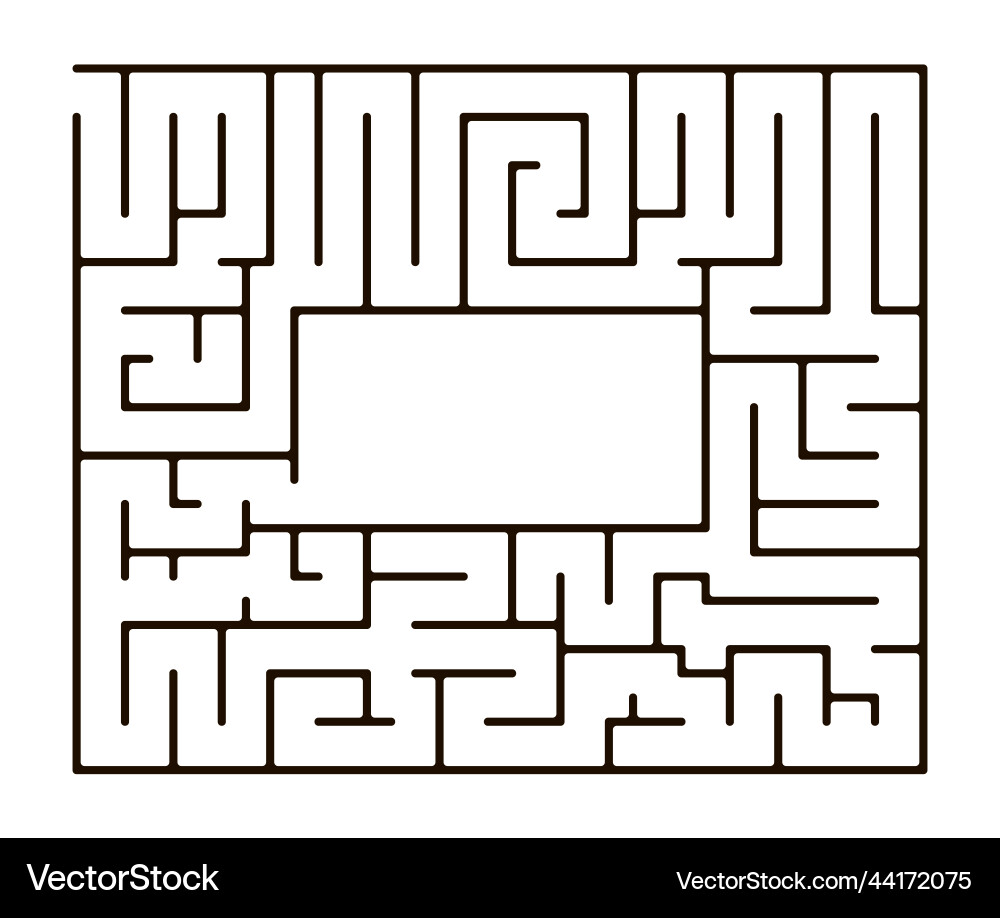 Simple line maze or labyrinth on white background Vector Image