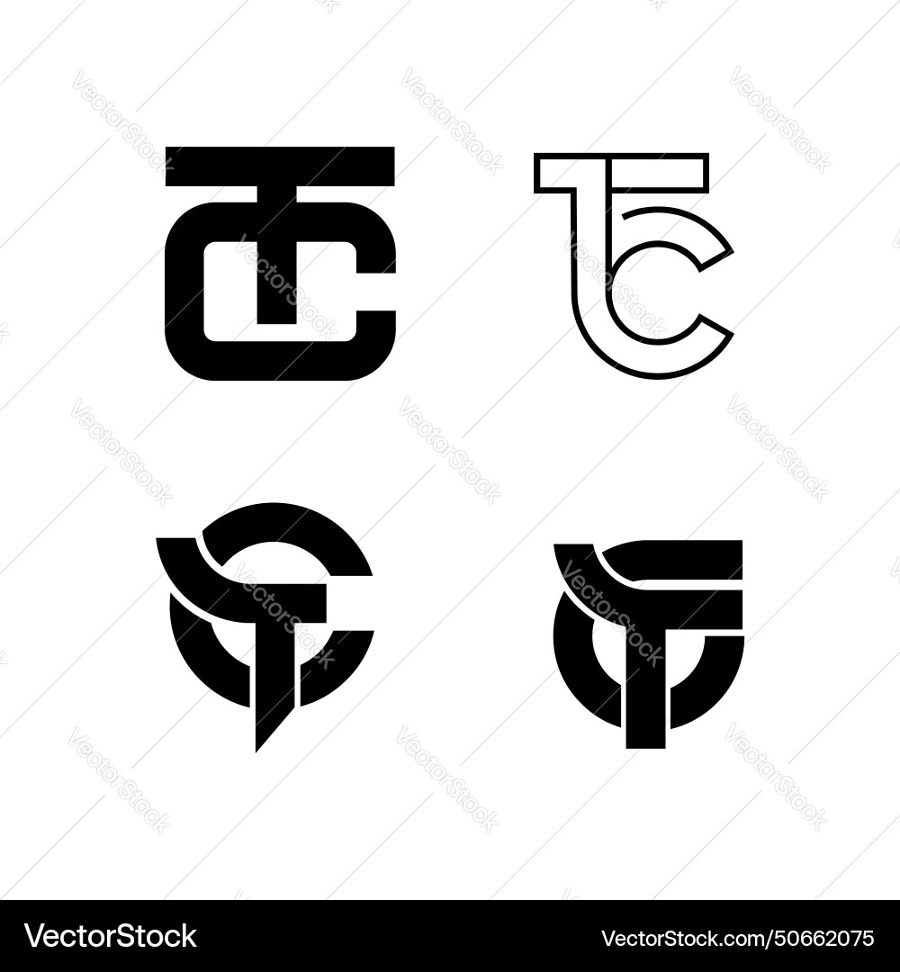 Tc ct letter logo icon design Royalty Free Vector Image
