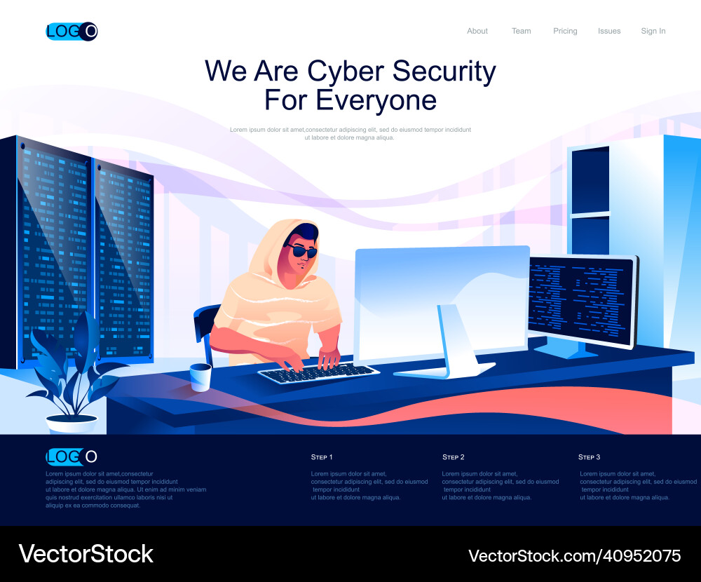We are cyber security for everyone isometric Vector Image