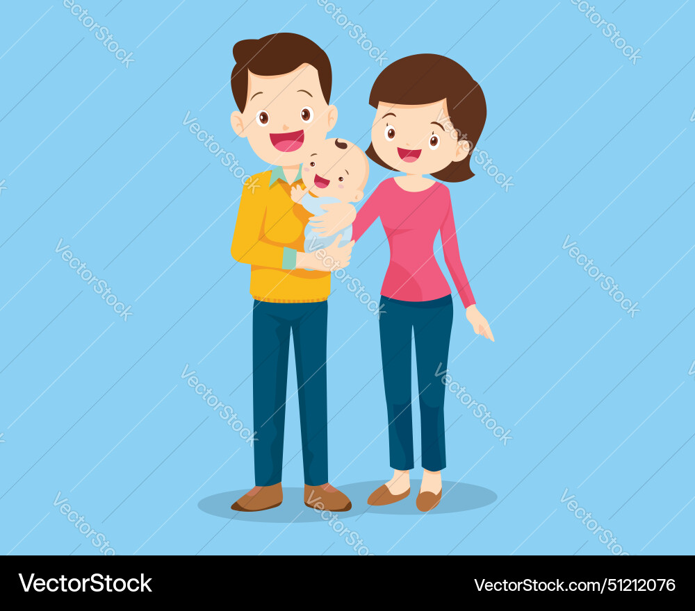 Big happy multi-generational family siblings Vector Image