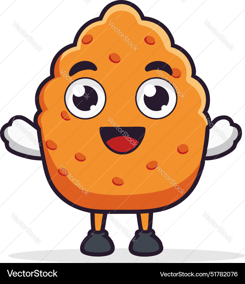 Cute fried chicken cartoon with in isolated layer Vector Image