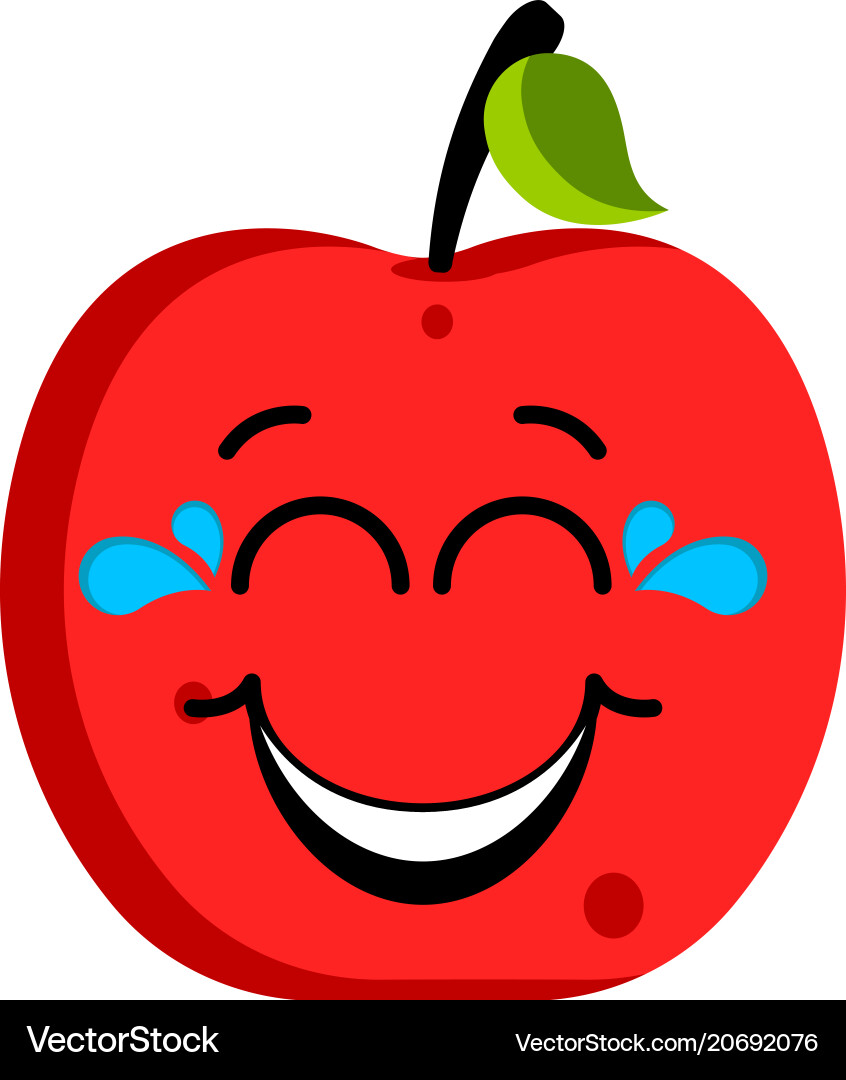 Happy Apple Emoji Royalty Free Vector Image - VectorStock