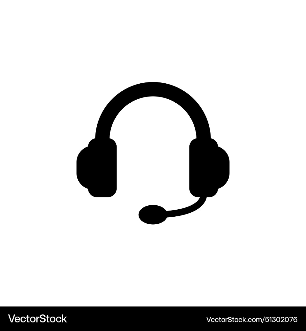 Headset support headphone flat icon Royalty Free Vector