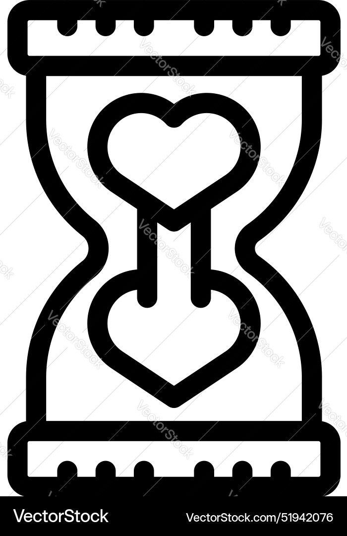 Hourglass showing that love has no time limit Vector Image