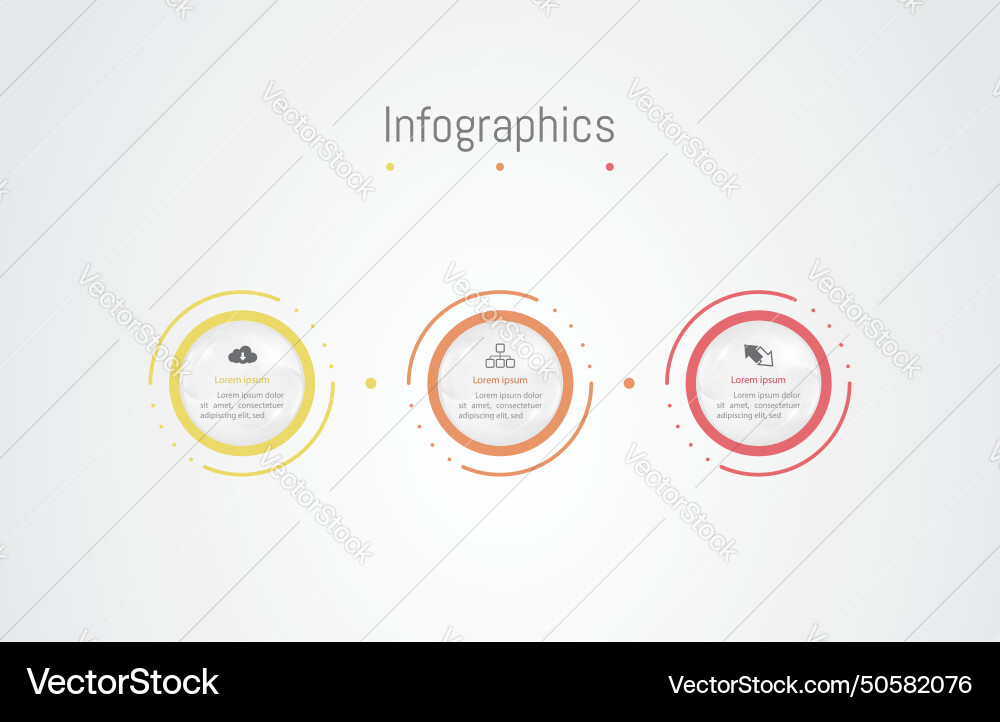 Infographic 3 options design elements Royalty Free Vector