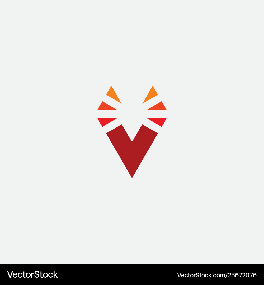 Red icon logo letter v symbol sign Royalty Free Vector Image