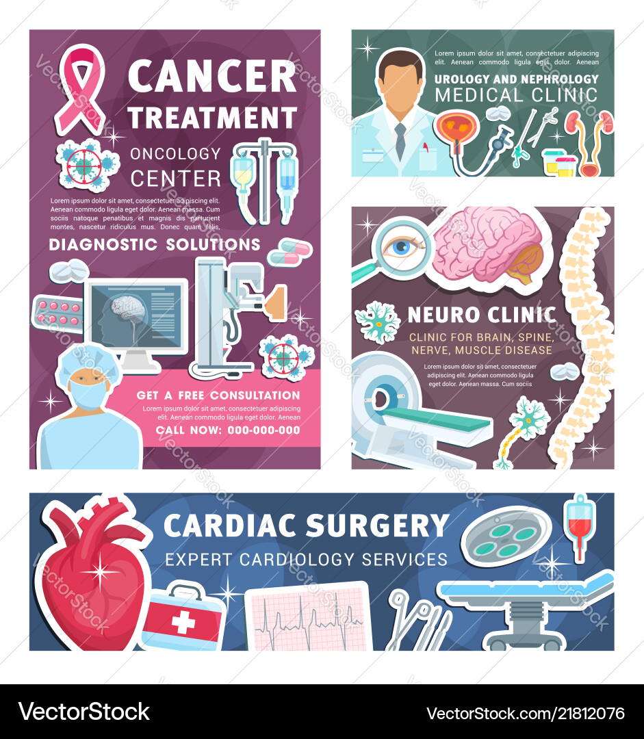 Urology & Nephrology Medical Posters Vector Image