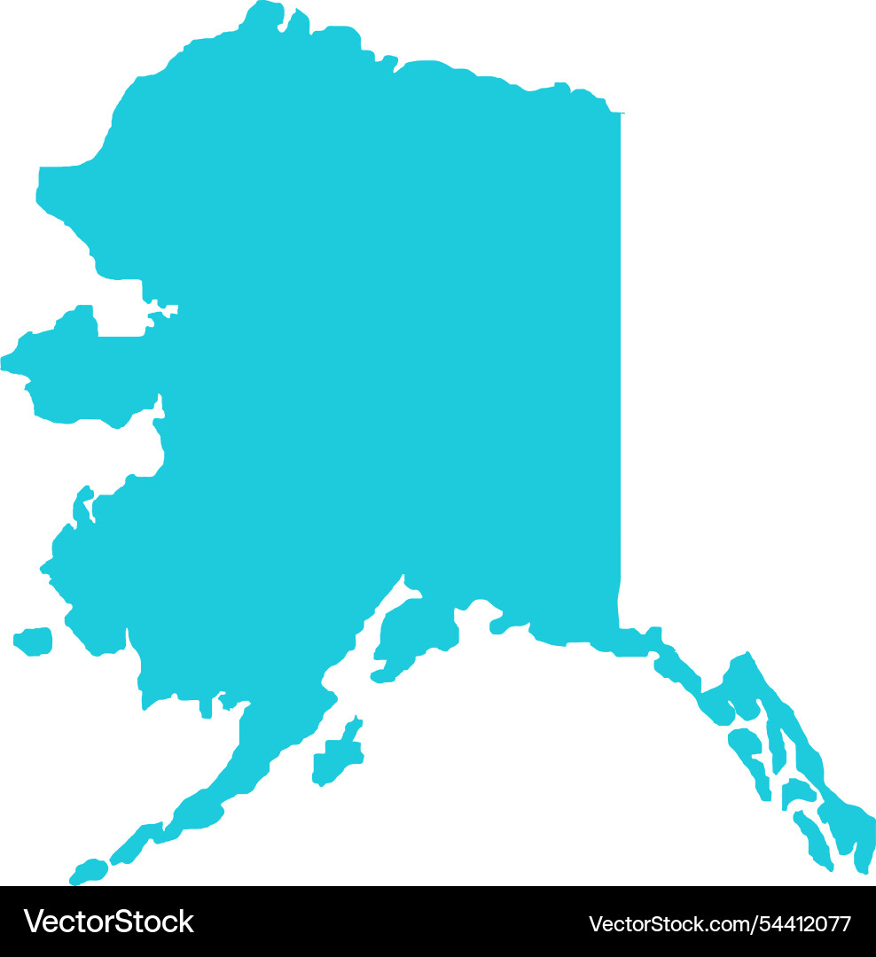 Alaska map in blue country border Royalty Free Vector Image