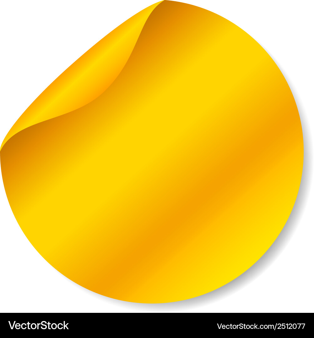 Blank gold round promotional sticker Royalty Free Vector