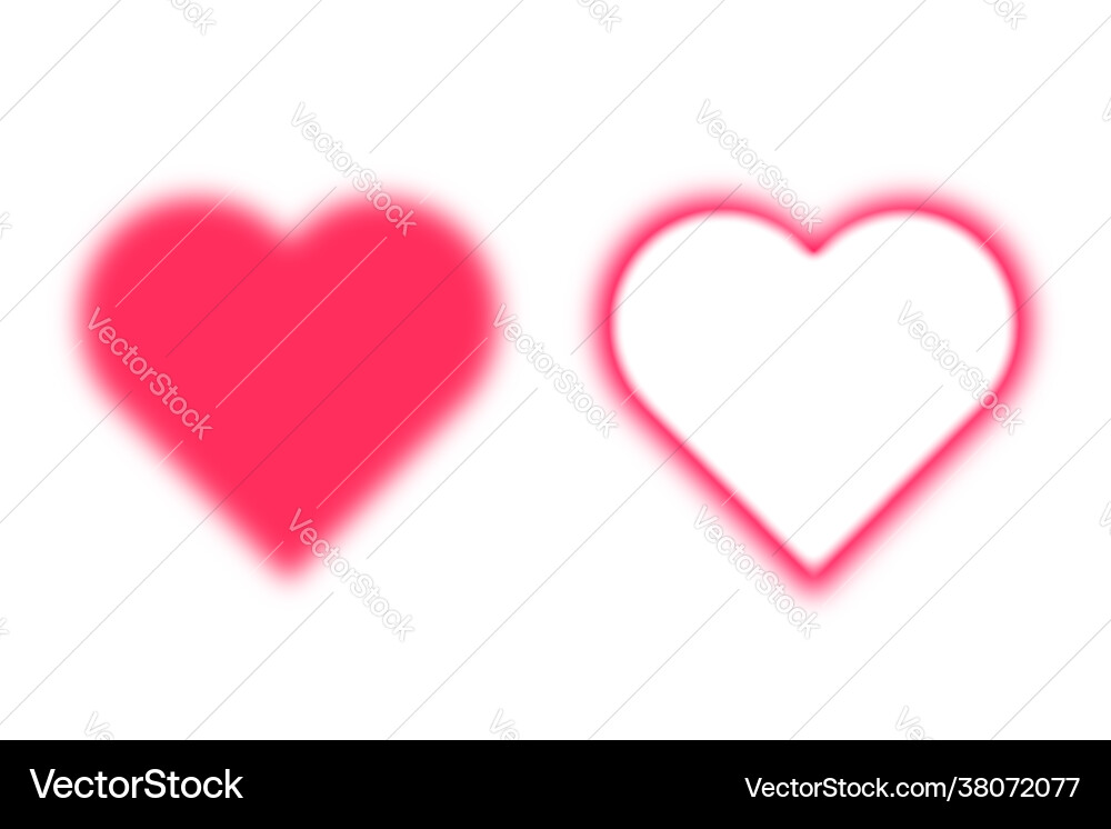 Blurry pink red heart Royalty Free Vector Image