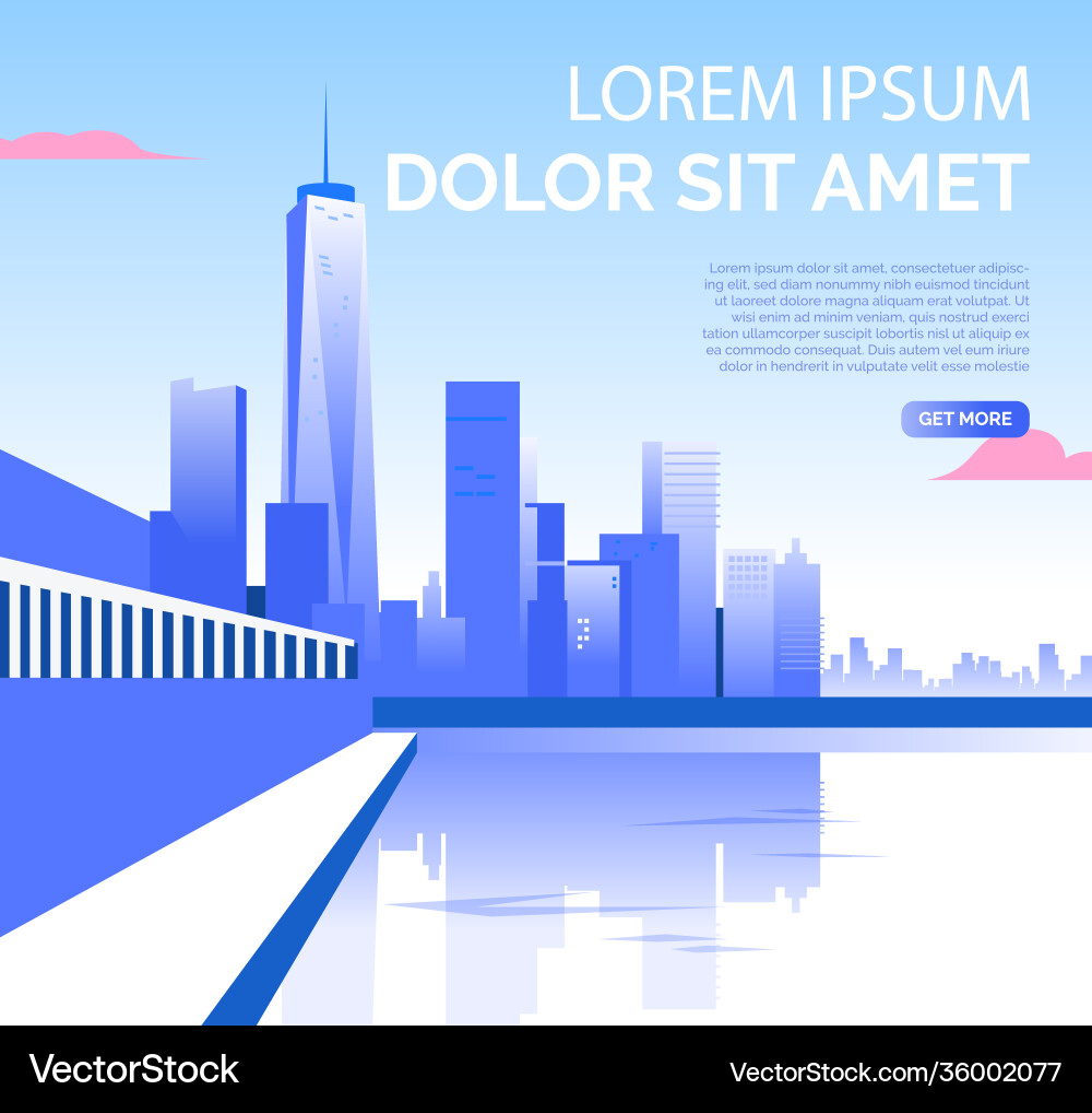 City downtown with skyscrapers and sample text Vector Image