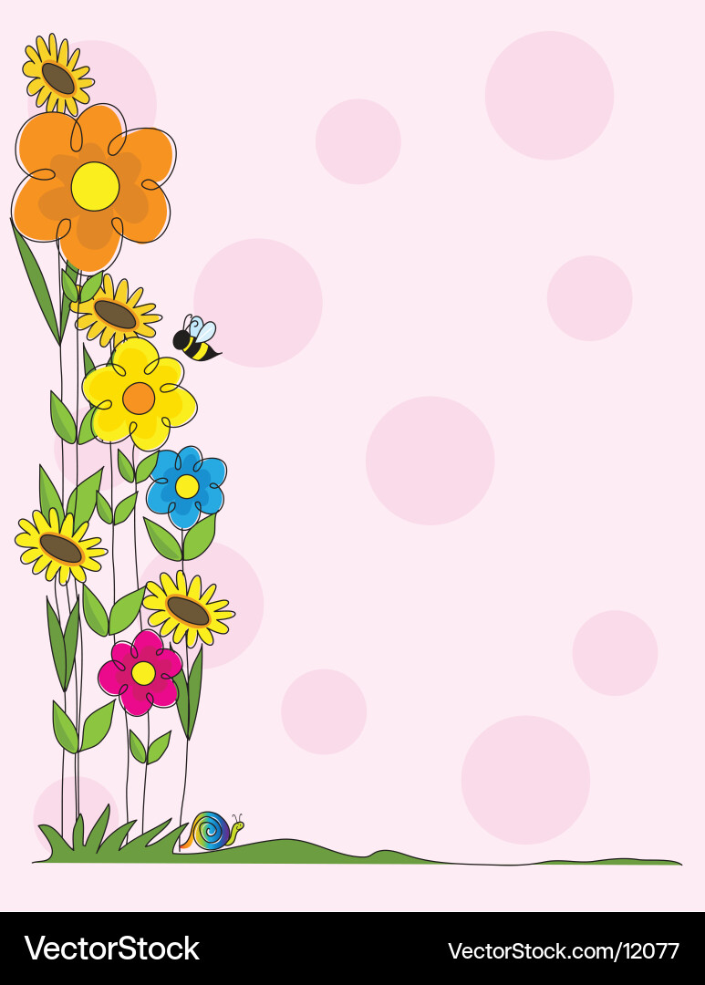 Colorful Flower Border Royalty Free Vector Image