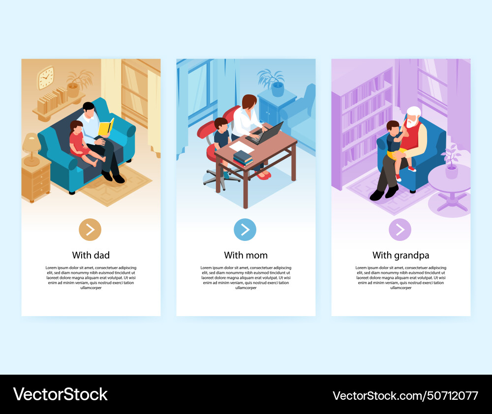 Family children vertical banners Royalty Free Vector Image